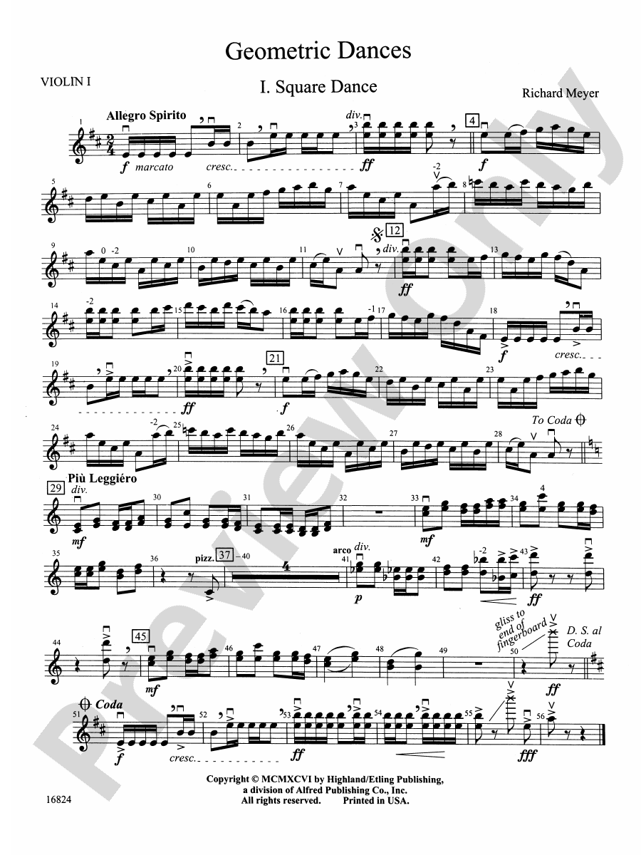Geometric Dances: 1st Violin: 1st Violin Part - Digital Sheet Music ...
