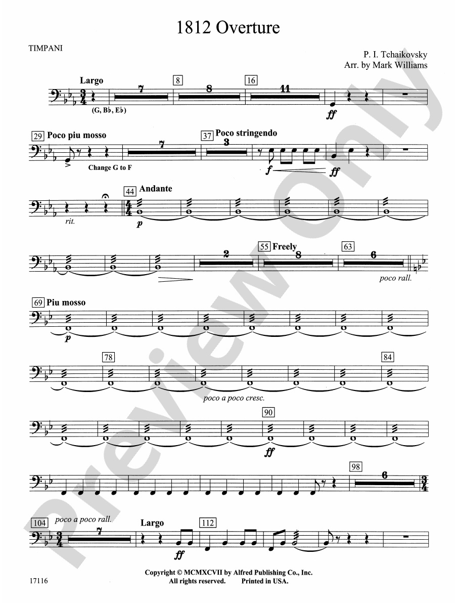 1812 Overture: Timpani: Timpani Part - Digital Sheet Music Download