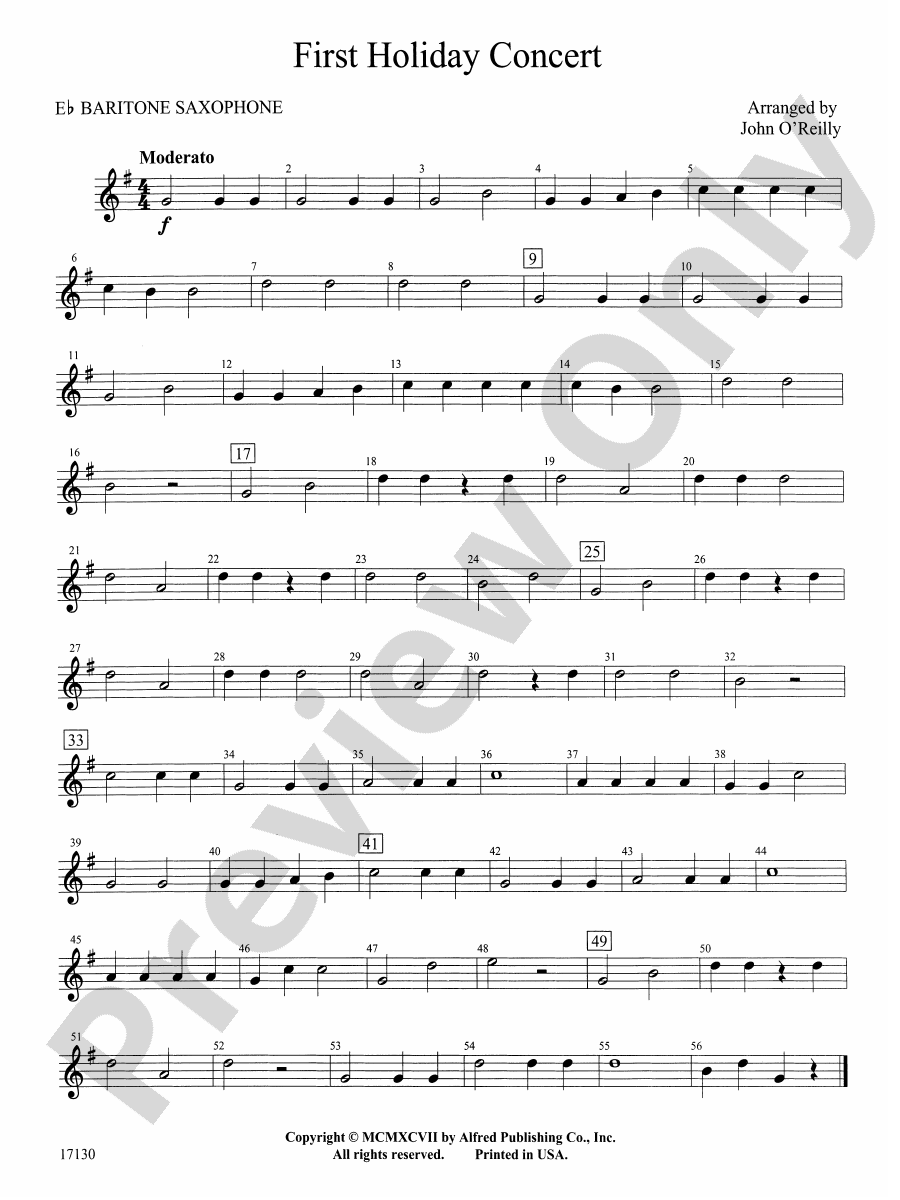 First Holiday Concert: E-flat Baritone Saxophone: E-flat Baritone ...