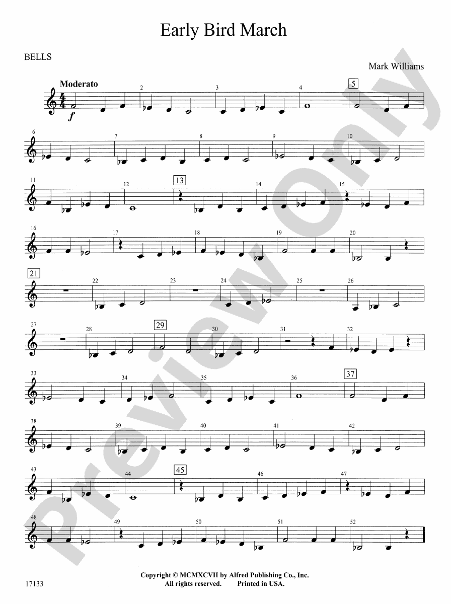 Early Bird March: Bells: Bells Part - Digital Sheet Music Download