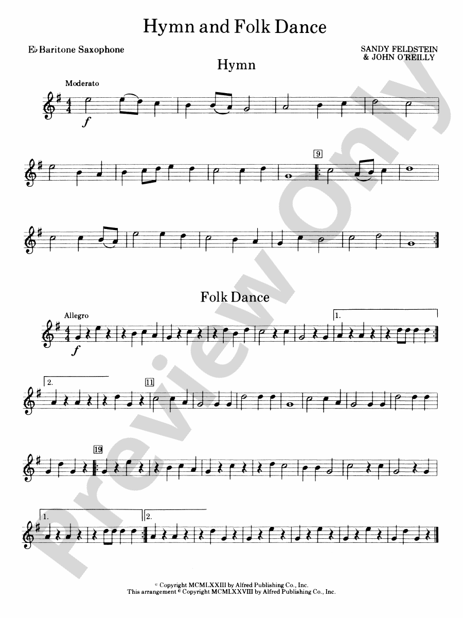 Hymn and Folk Dance: E-flat Baritone Saxophone: E-flat Baritone ...