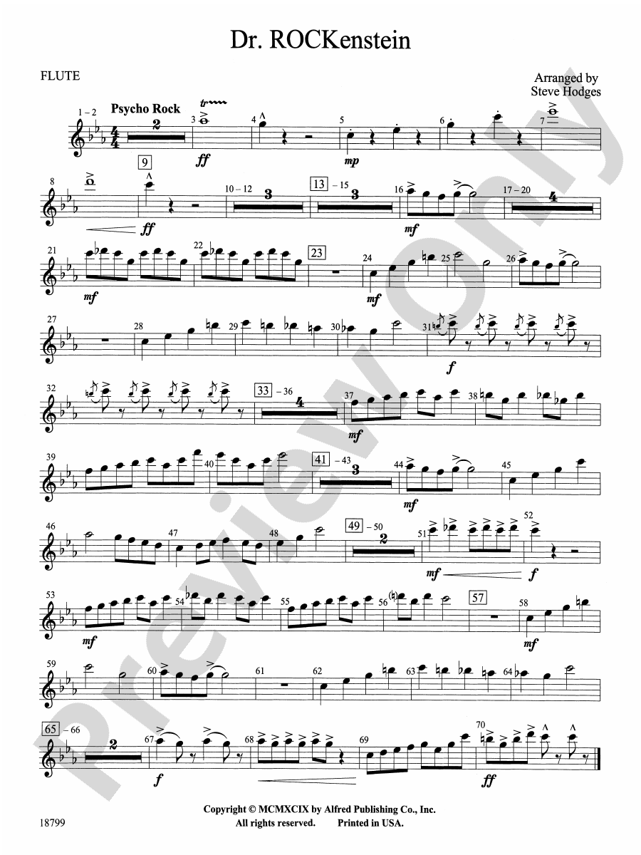 Dr. Rockenstein: Flute: Flute Part - Digital Sheet Music Download