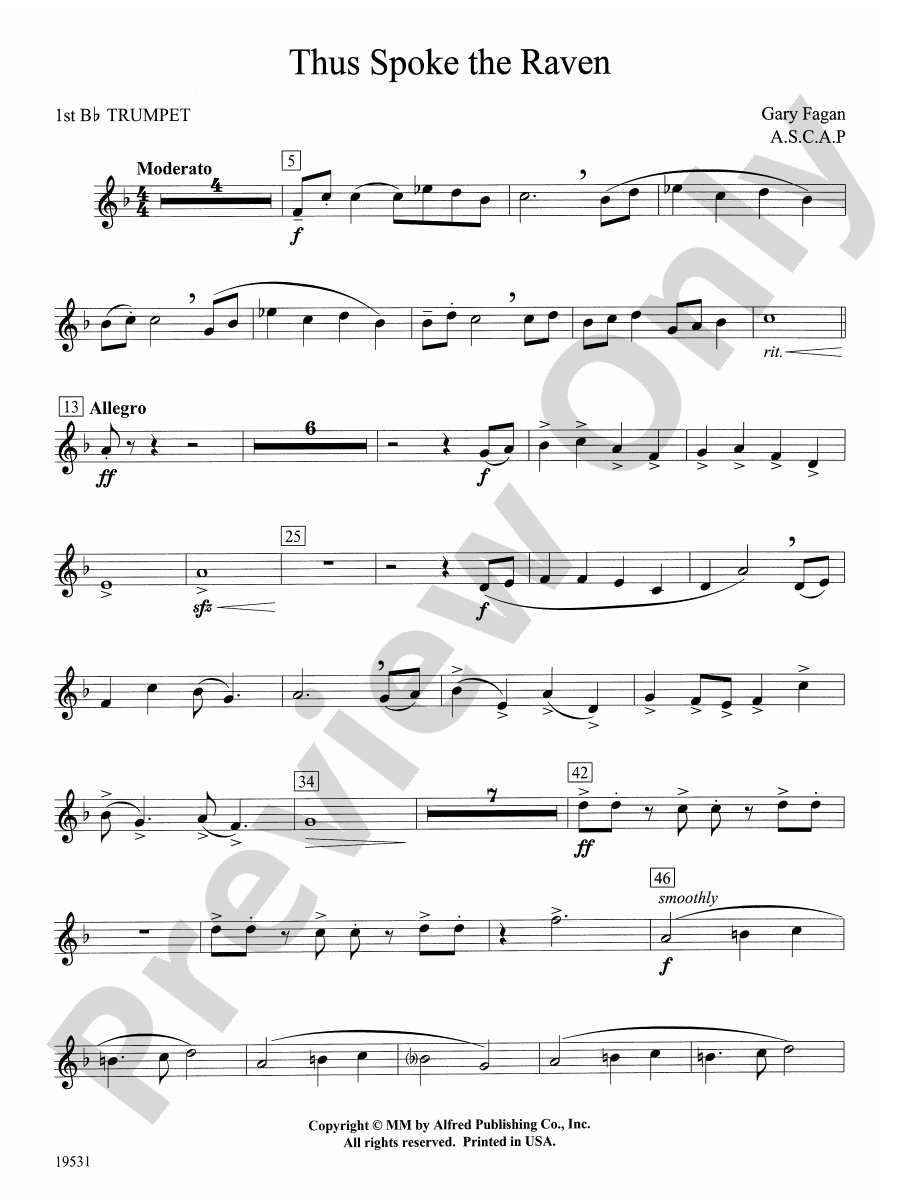 Thus Spoke the Raven: 1st B-flat Trumpet: 1st B-flat Trumpet Part - Digital Sheet Music Download