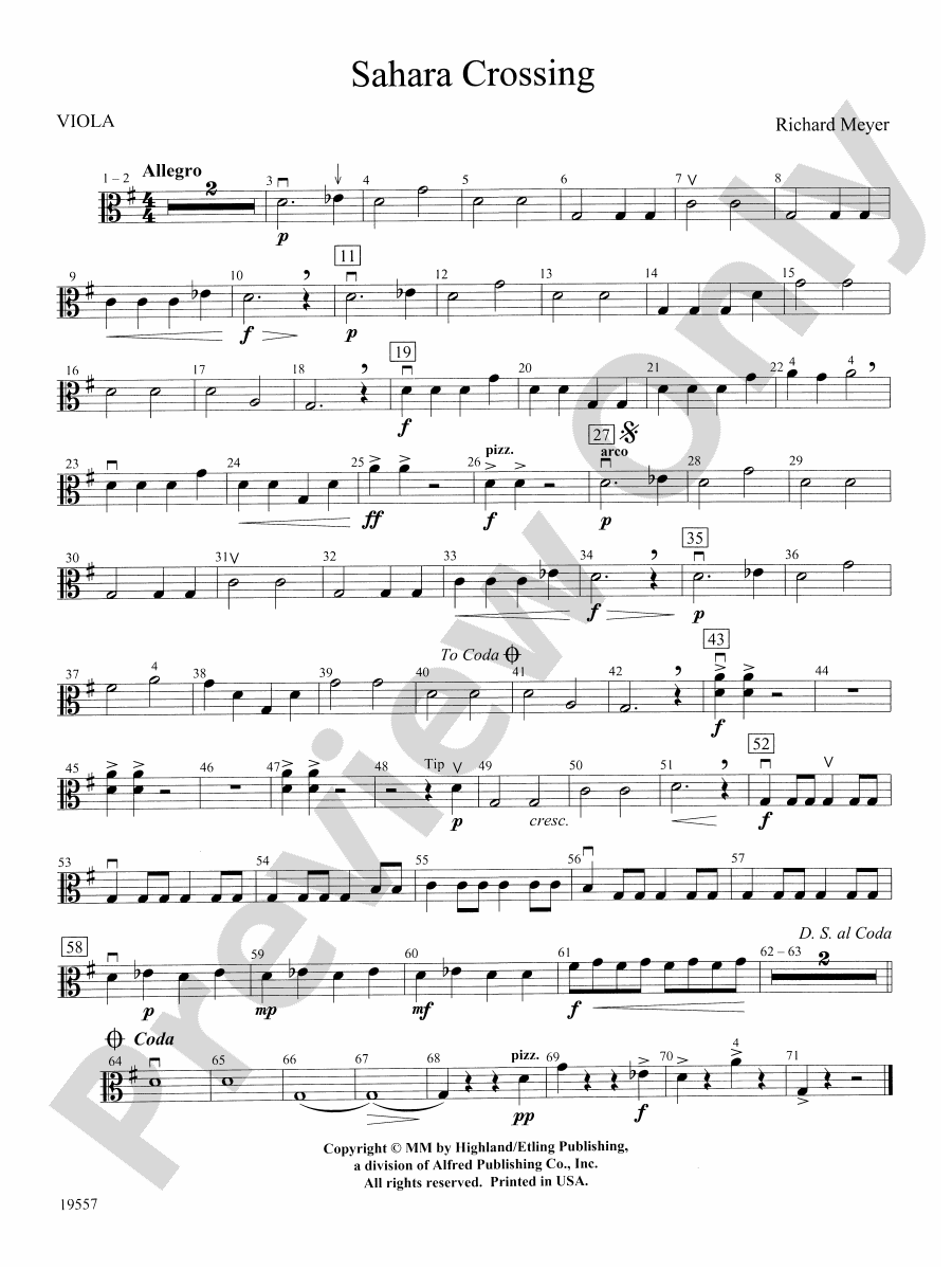 Sahara Crossing: Viola: Viola Part - Digital Sheet Music Download