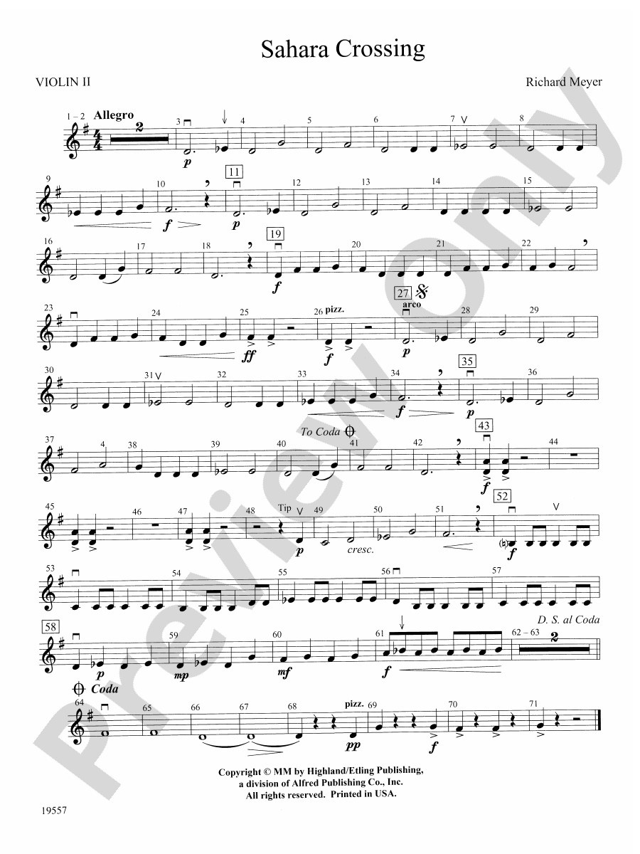 Sahara Crossing: 2nd Violin: 2nd Violin Part - Digital Sheet Music Download