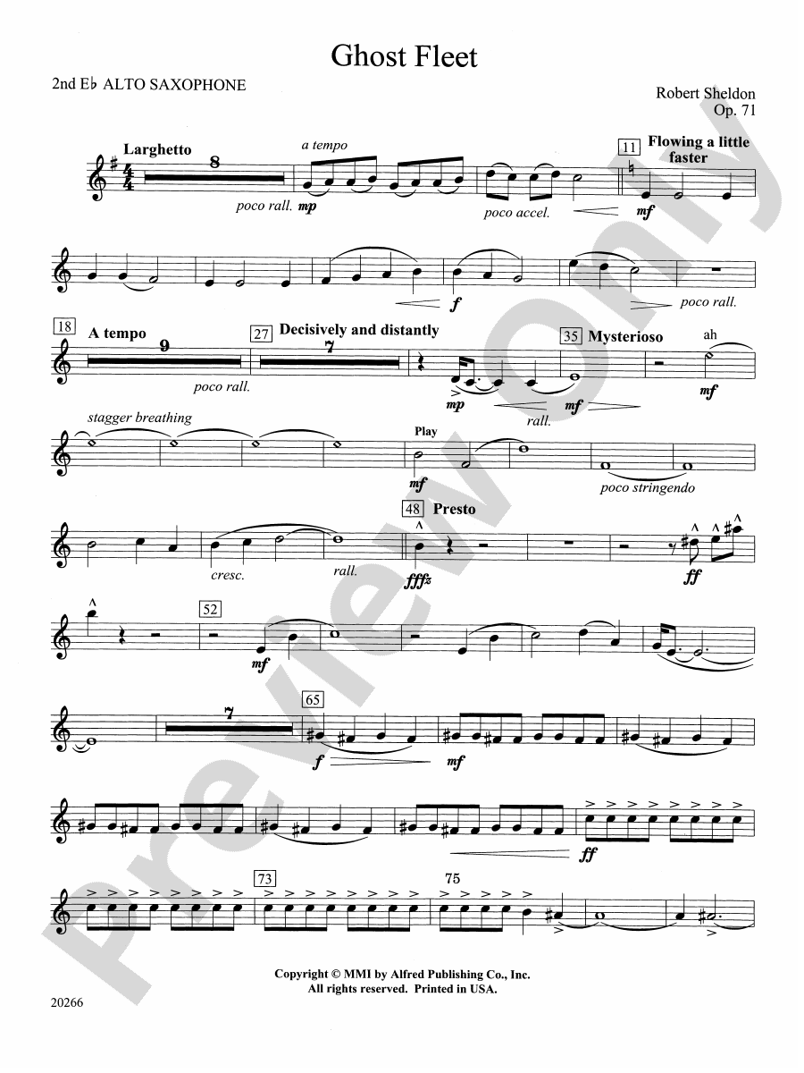 Ghost Fleet: 2nd E-flat Alto Saxophone: 2nd E-flat Alto Saxophone Part - Digital Sheet Music ...