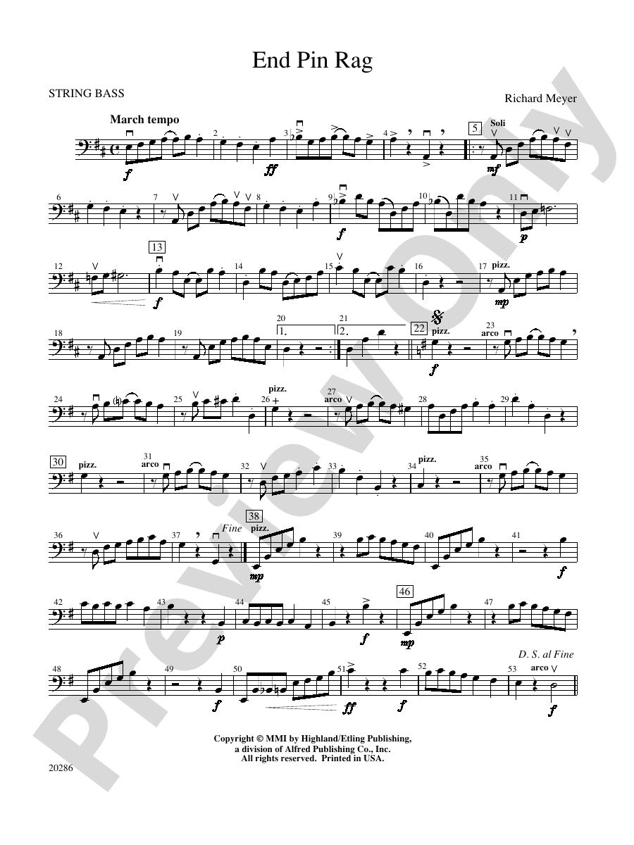 End Pin Rag Cello And Bass Section Feature String Bass String Bass Part Digital Sheet