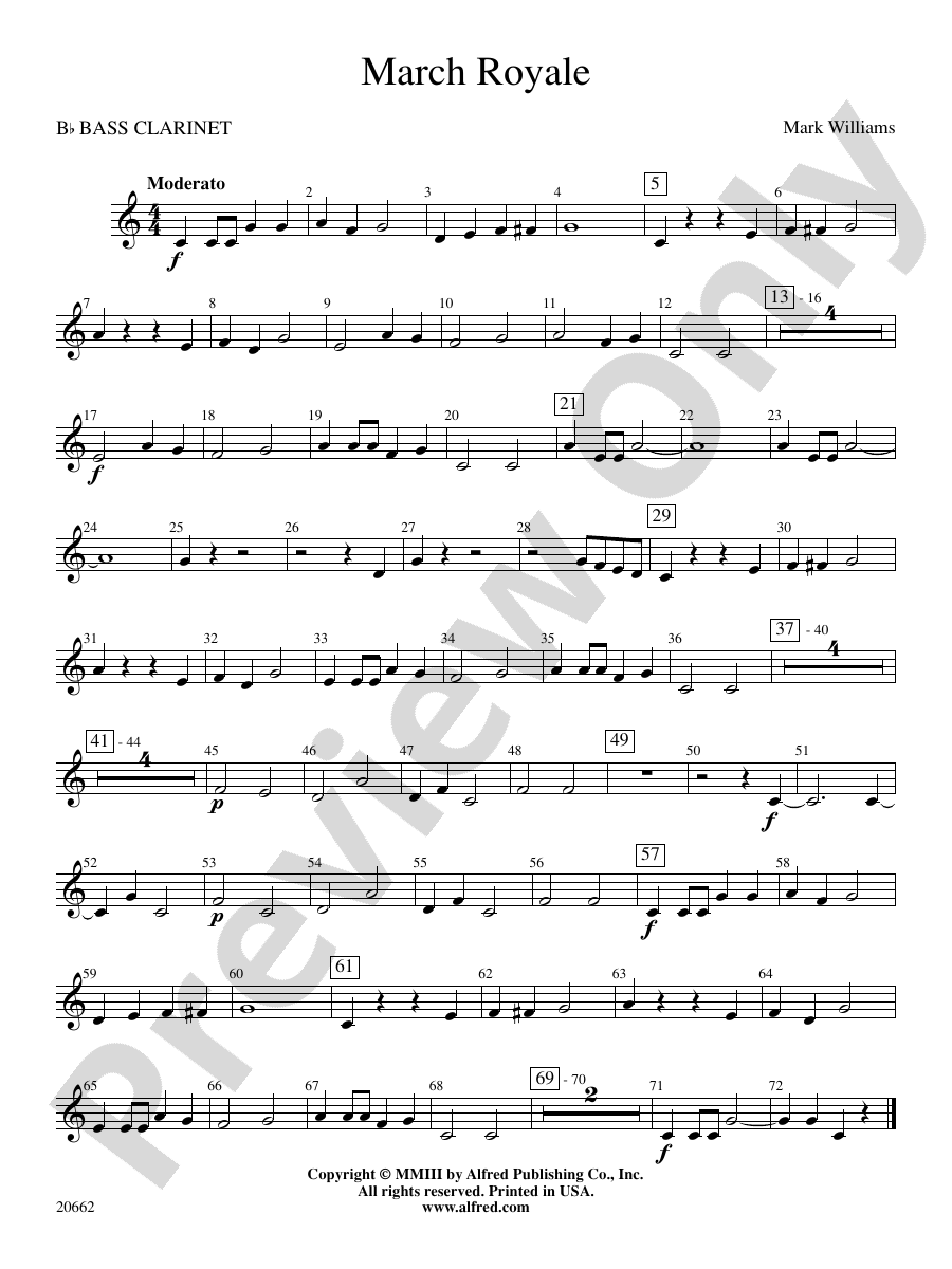 March Royale: B-flat Bass Clarinet: B-flat Bass Clarinet Part - Digital ...