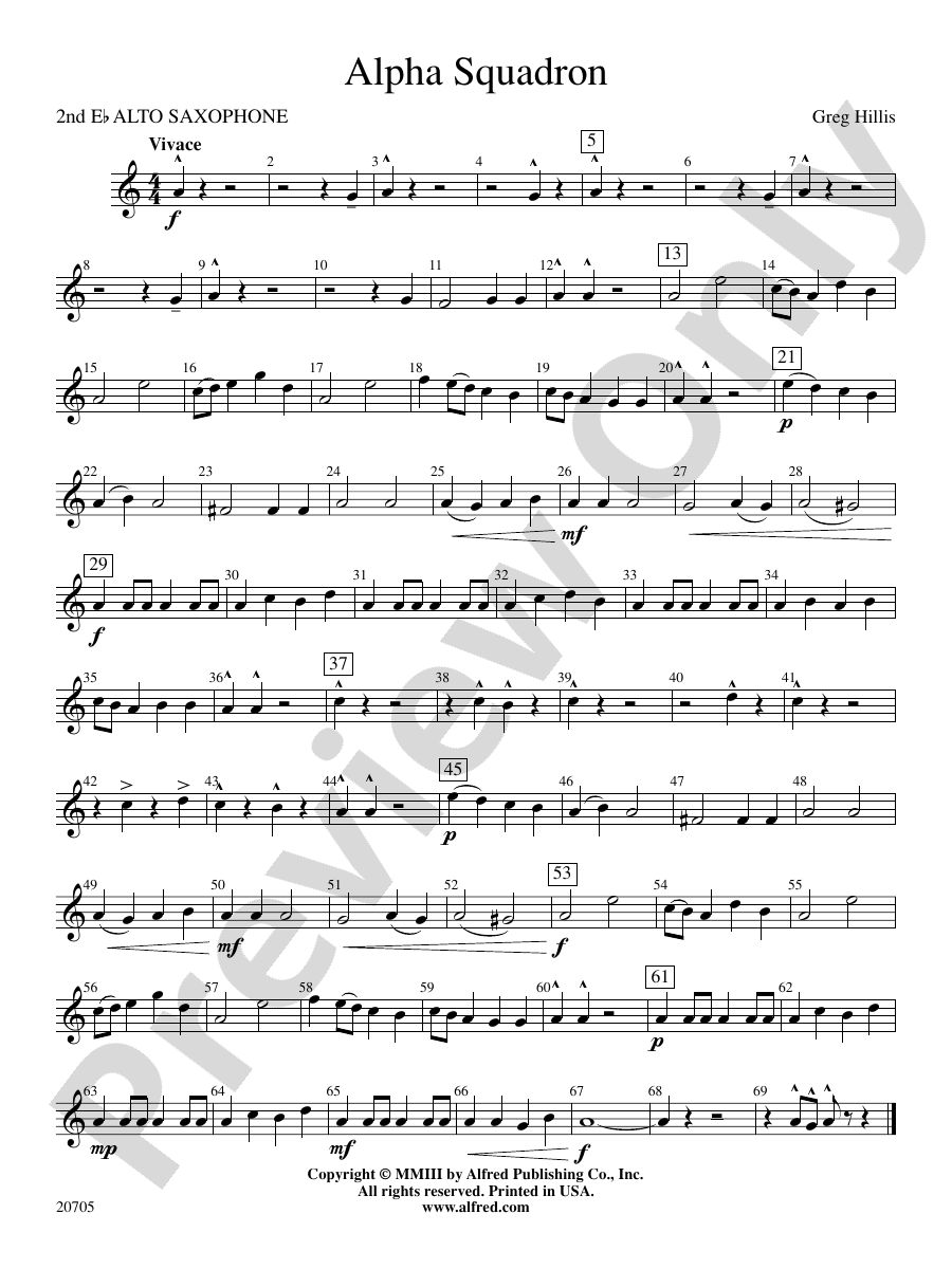 Alpha Squadron: 2nd E-flat Alto Saxophone: 2nd E-flat Alto Saxophone Part - Digital Sheet Music ...