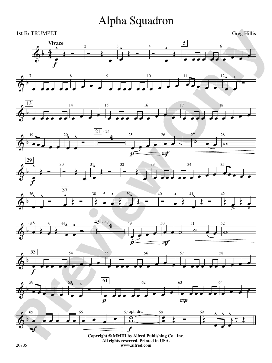 Alpha Squadron: 1st B-flat Trumpet: 1st B-flat Trumpet Part - Digital ...