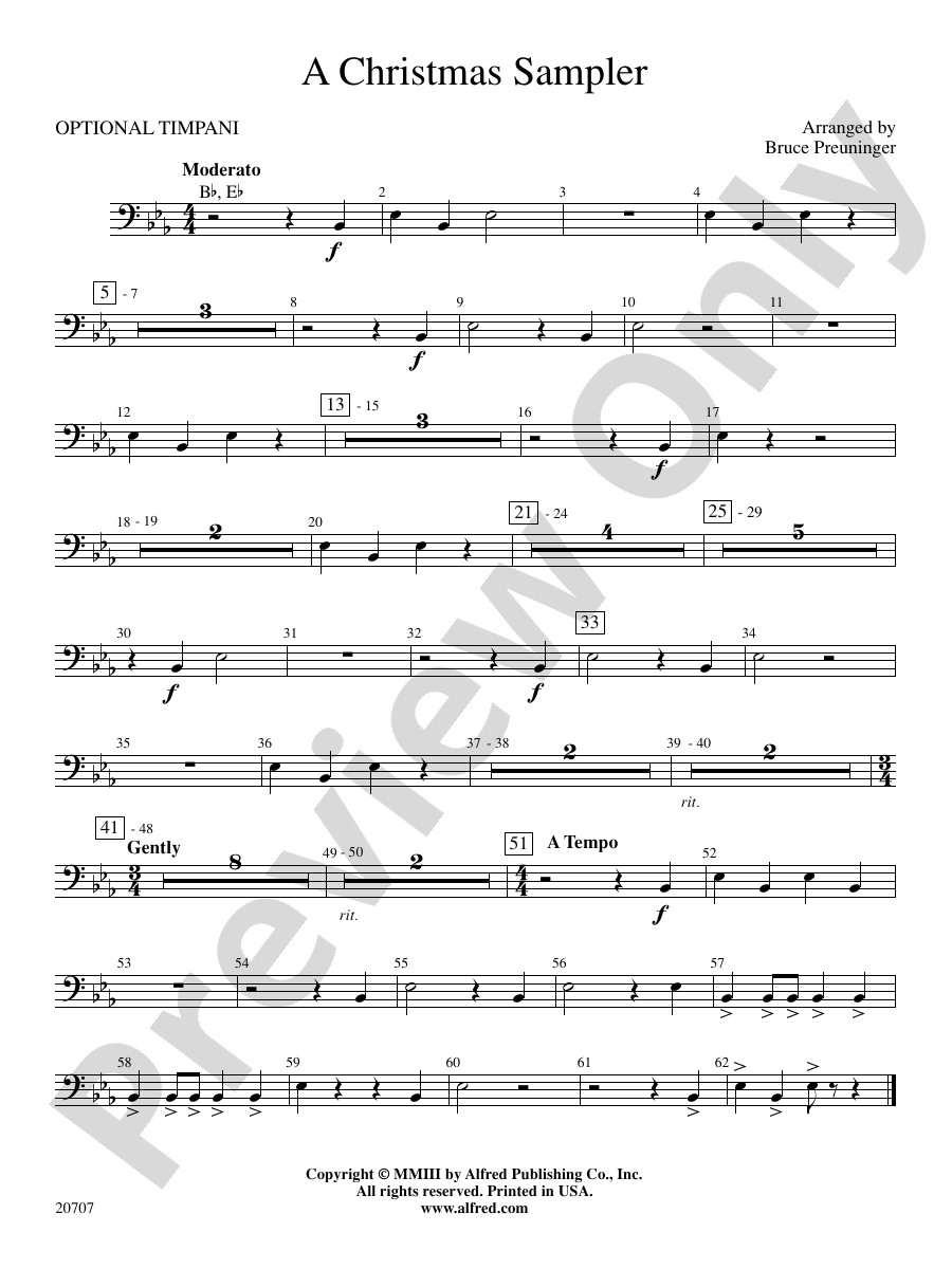 A Christmas Sampler: Timpani: Timpani Part - Digital Sheet Music Download