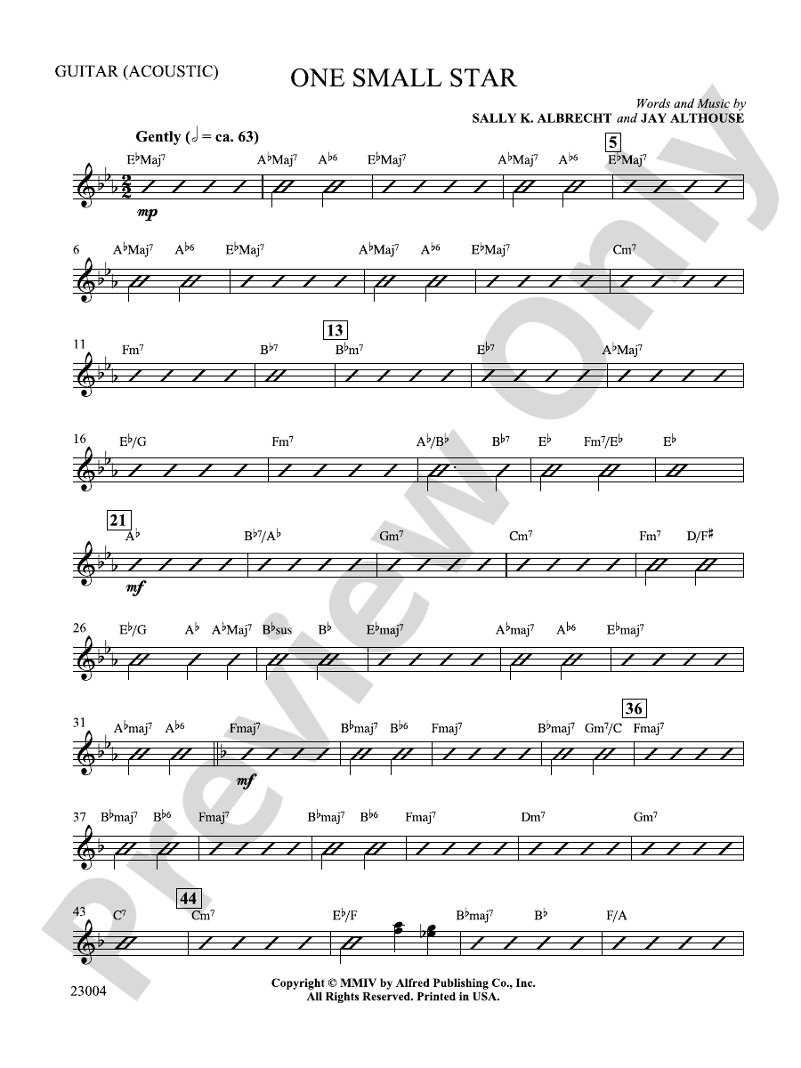 One Small Star: Guitar: Guitar Part - Digital Sheet Music Download