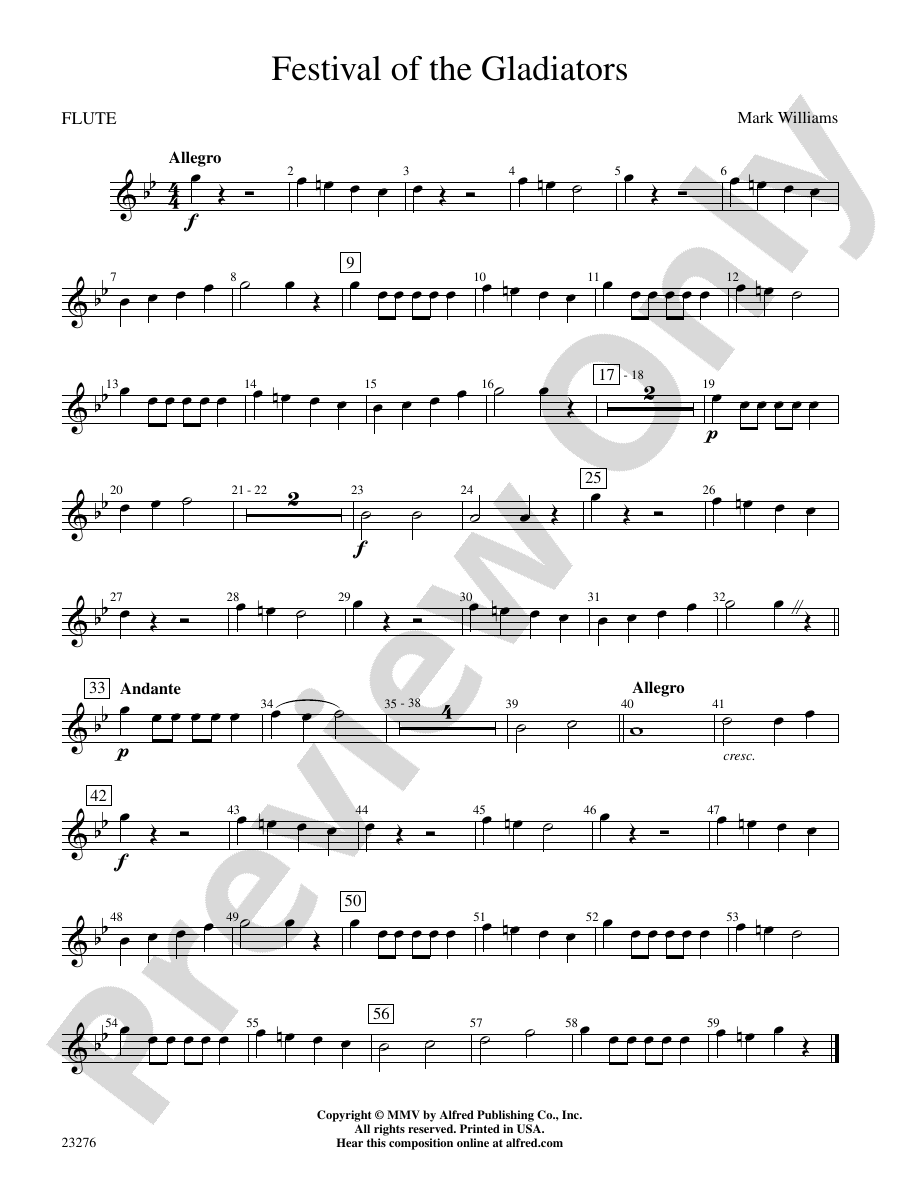 Festival of the Gladiators: Flute: Flute Part - Digital Sheet Music Download