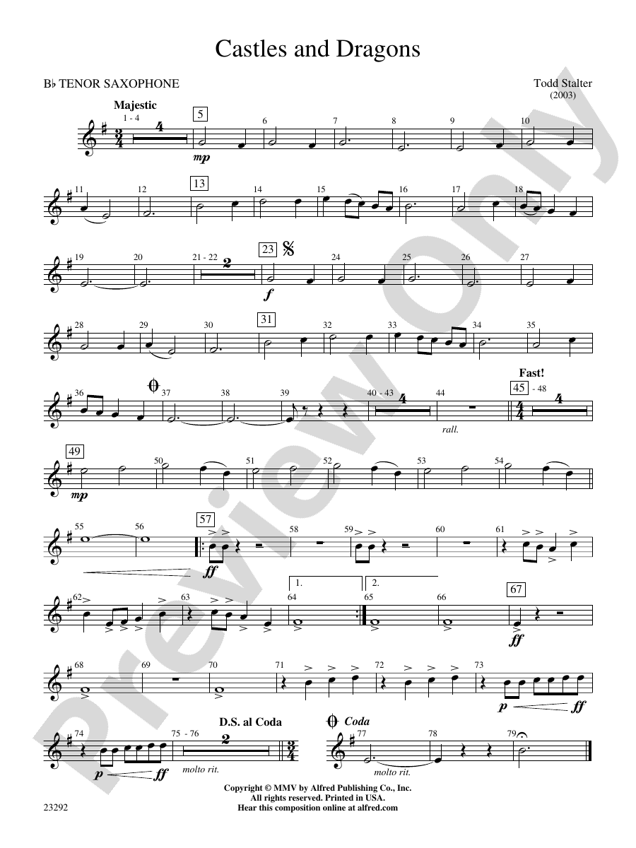 Castles and Dragons: B-flat Tenor Saxophone: B-flat Tenor Saxophone ...