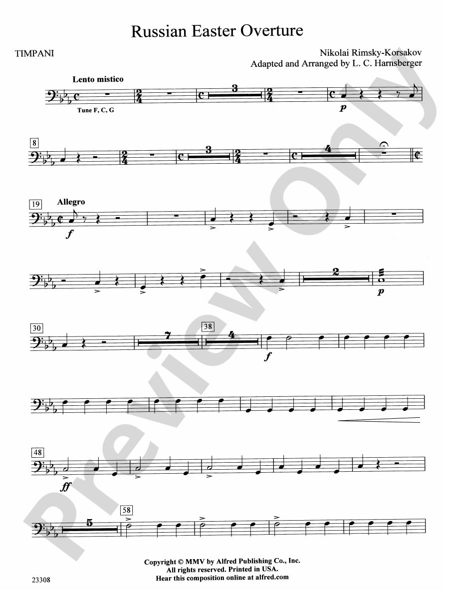 Russian Easter Overture: Timpani: Timpani Part - Digital Sheet Music ...
