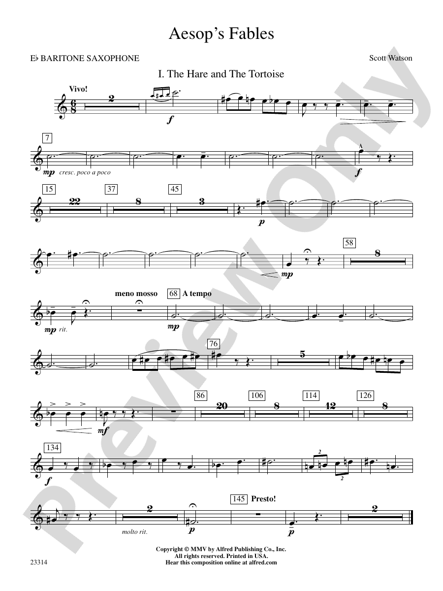 Aesop's Fables: E-flat Baritone Saxophone: E-flat Baritone Saxophone ...