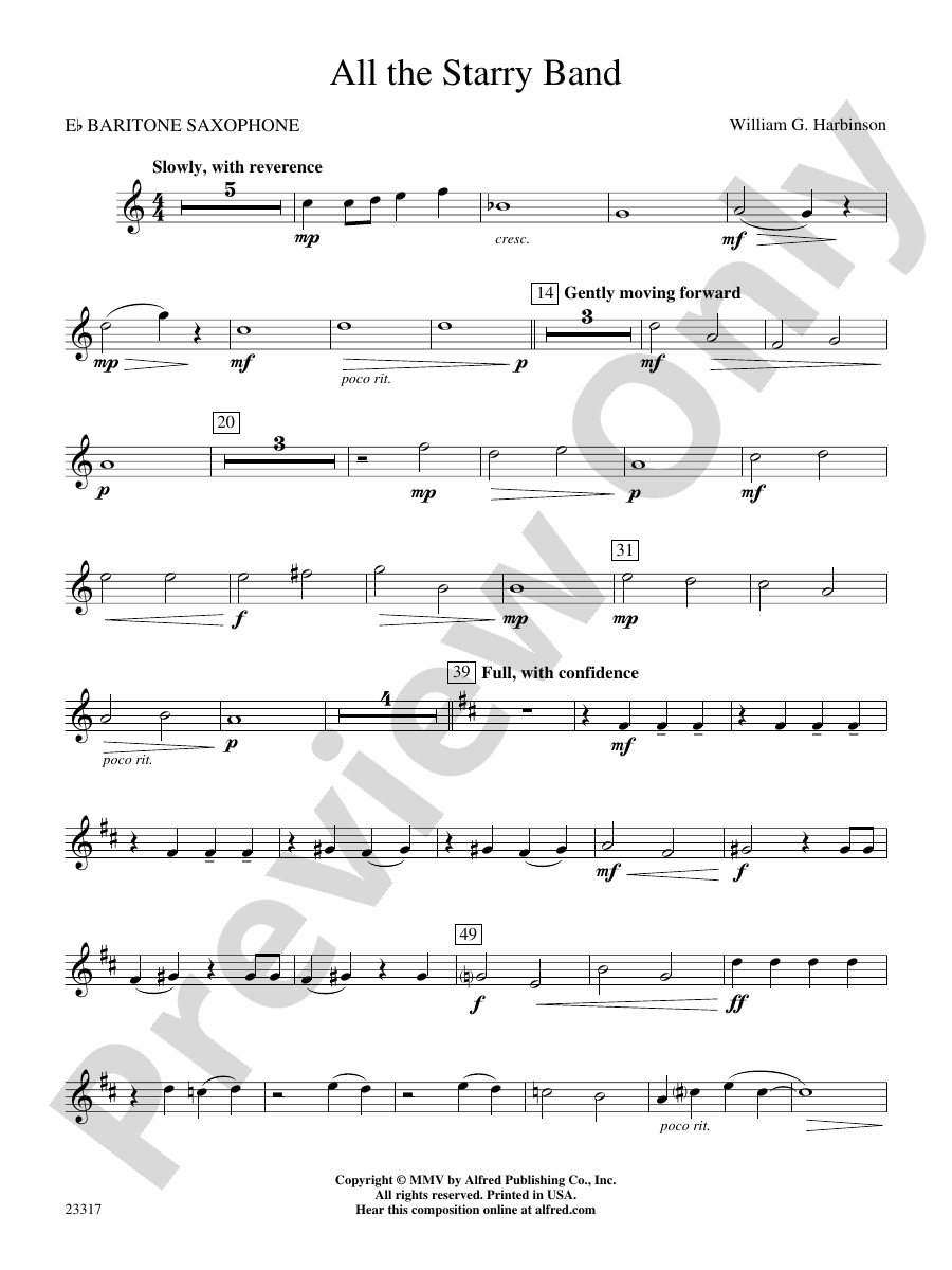 All the Starry Band: E-flat Baritone Saxophone: E-flat Baritone ...