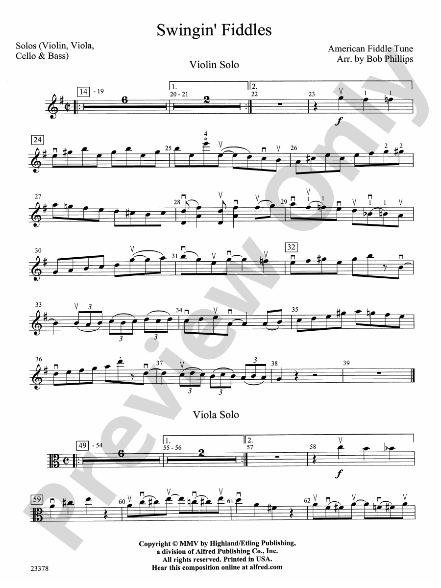 Swingin' Fiddles: Solo Violin: Solo Violin Part - Digital Sheet Music ...