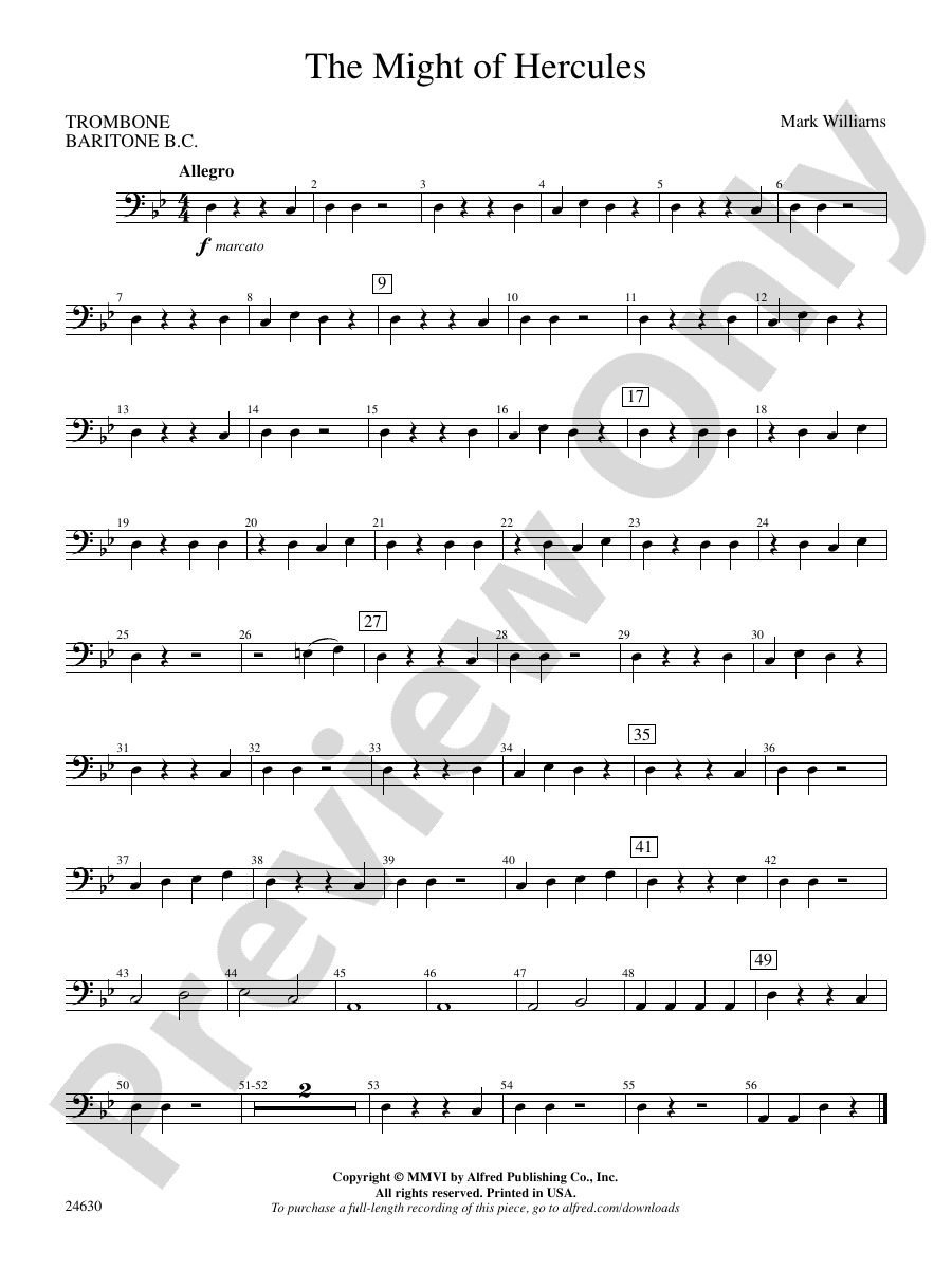 The Might of Hercules: 1st Trombone: 1st Trombone Part - Digital Sheet ...