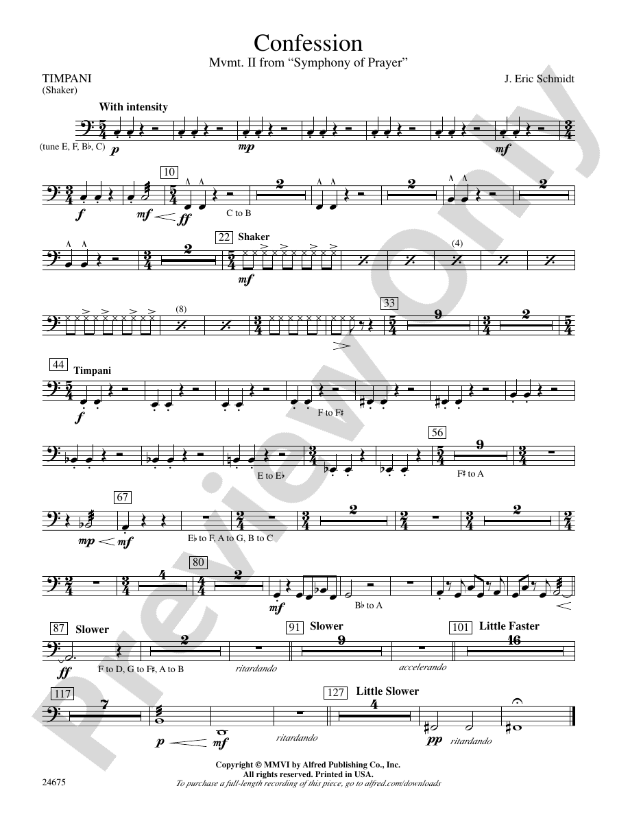 Confession (Movement 2 of Symphony of Prayer): Timpani: Timpani Part ...