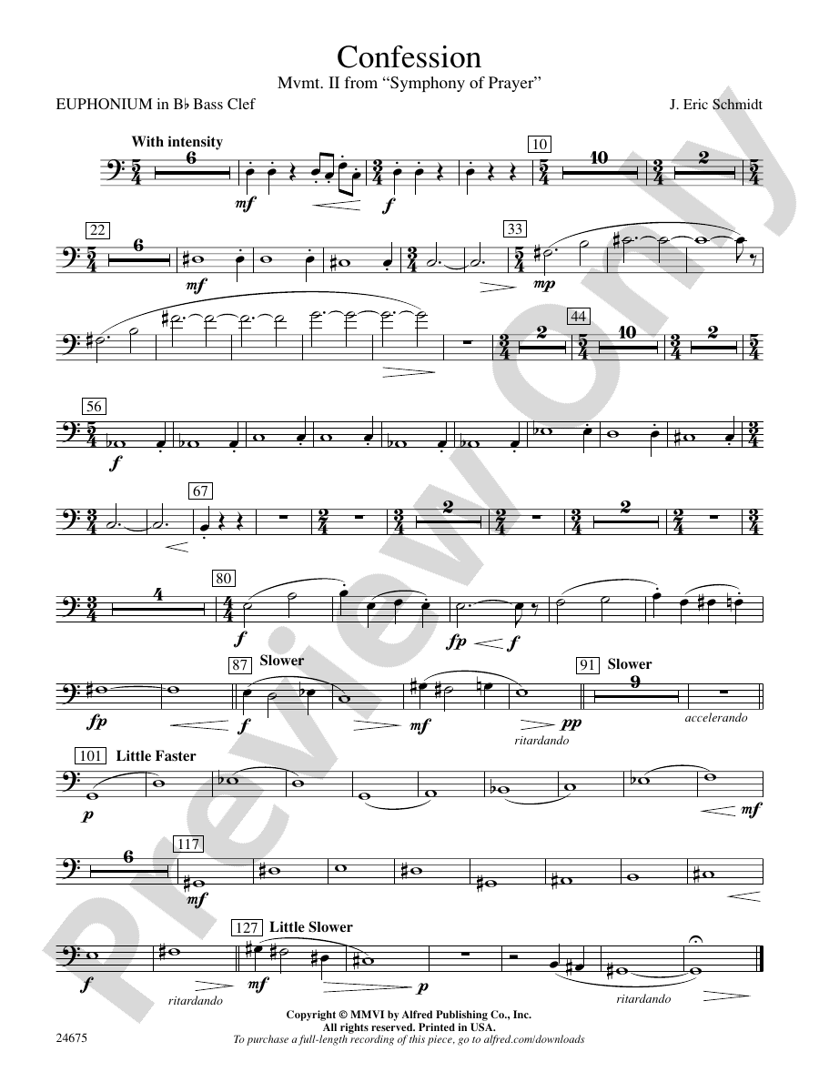 Confession (Movement 2 of Symphony of Prayer): (wp) B-flat Baritone B.C ...