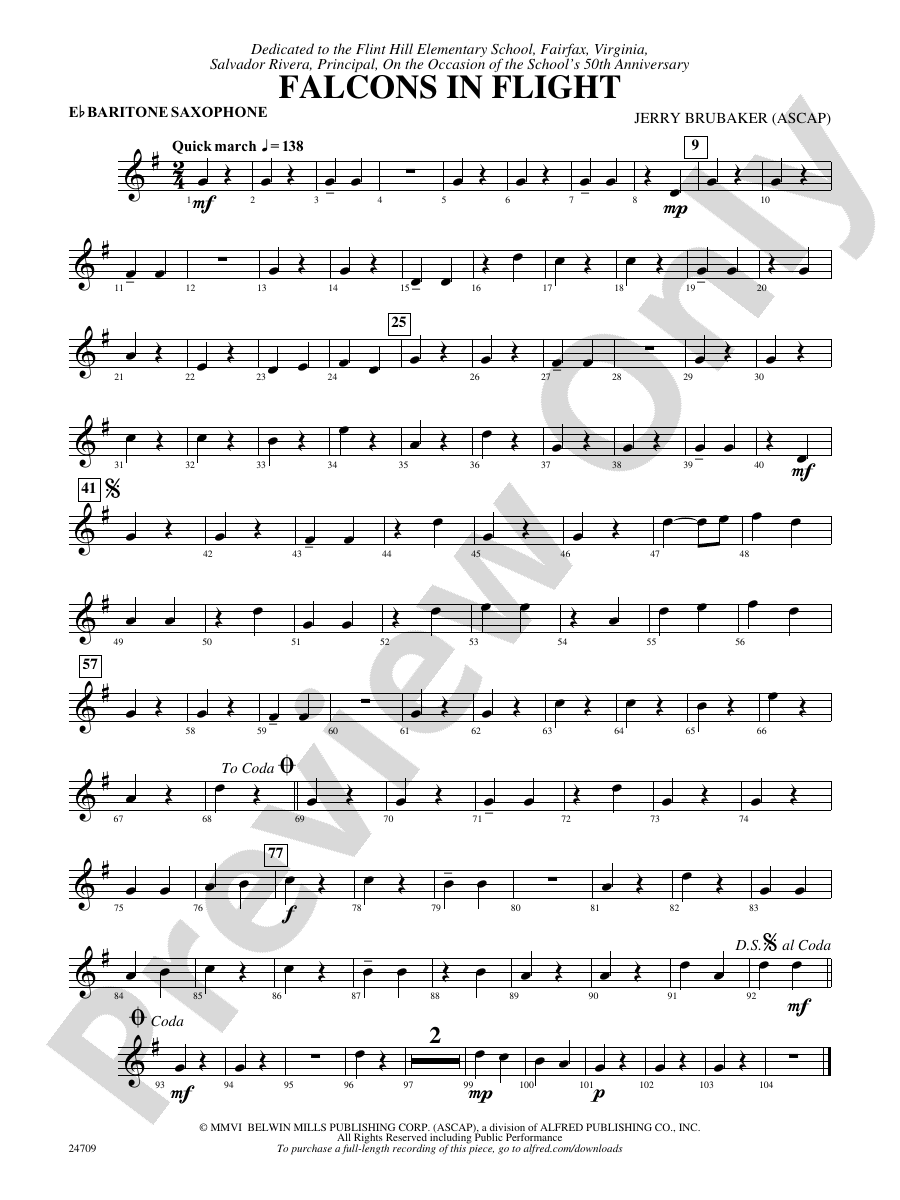 Falcons in Flight: E-flat Baritone Saxophone: E-flat Baritone Saxophone ...