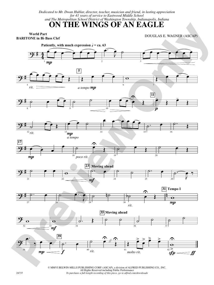 On the Wings of an Eagle: (wp) B-flat Baritone B.C.: (wp) B-flat Baritone B.C. World Part ...