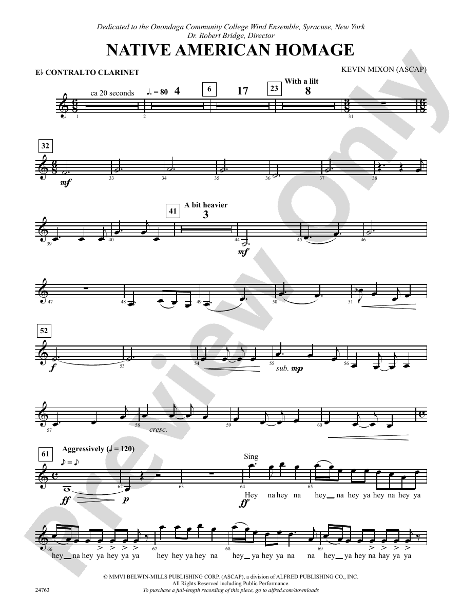 Native American Homage: E-flat Contrabass Clarinet: E-flat Contrabass ...