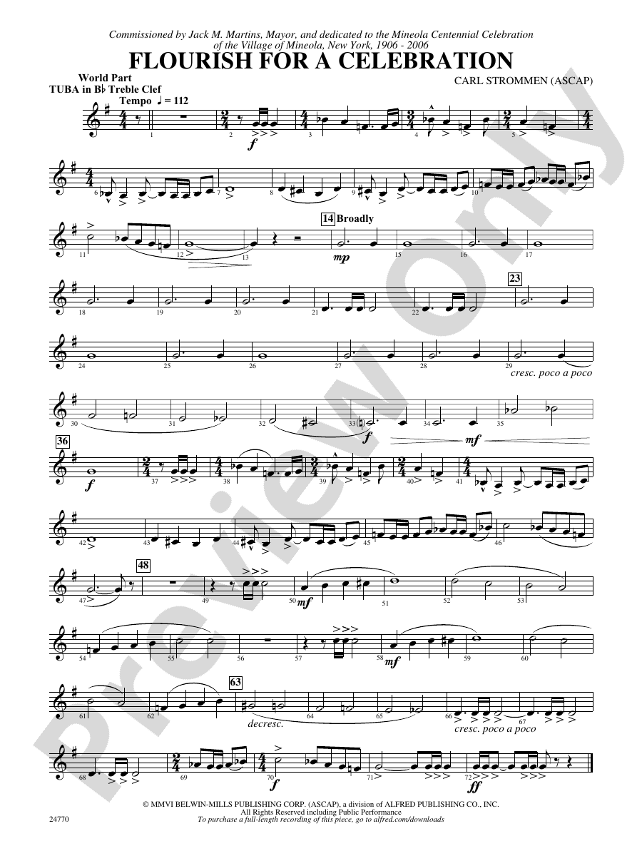 Flourish for a Celebration: (wp) B-flat Tuba T.C.: (wp) B-flat Tuba T.C. World Part - Digital ...