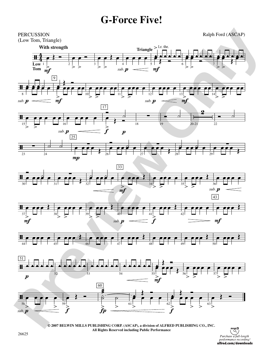 G-Force Five!: 1st Percussion: 1st Percussion Part - Digital Sheet ...