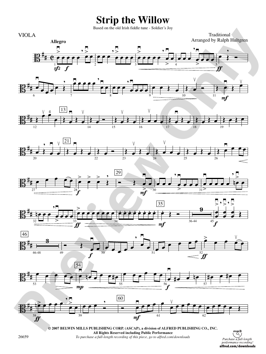 Strip the Willow: Viola: Viola Part - Digital Sheet Music Download