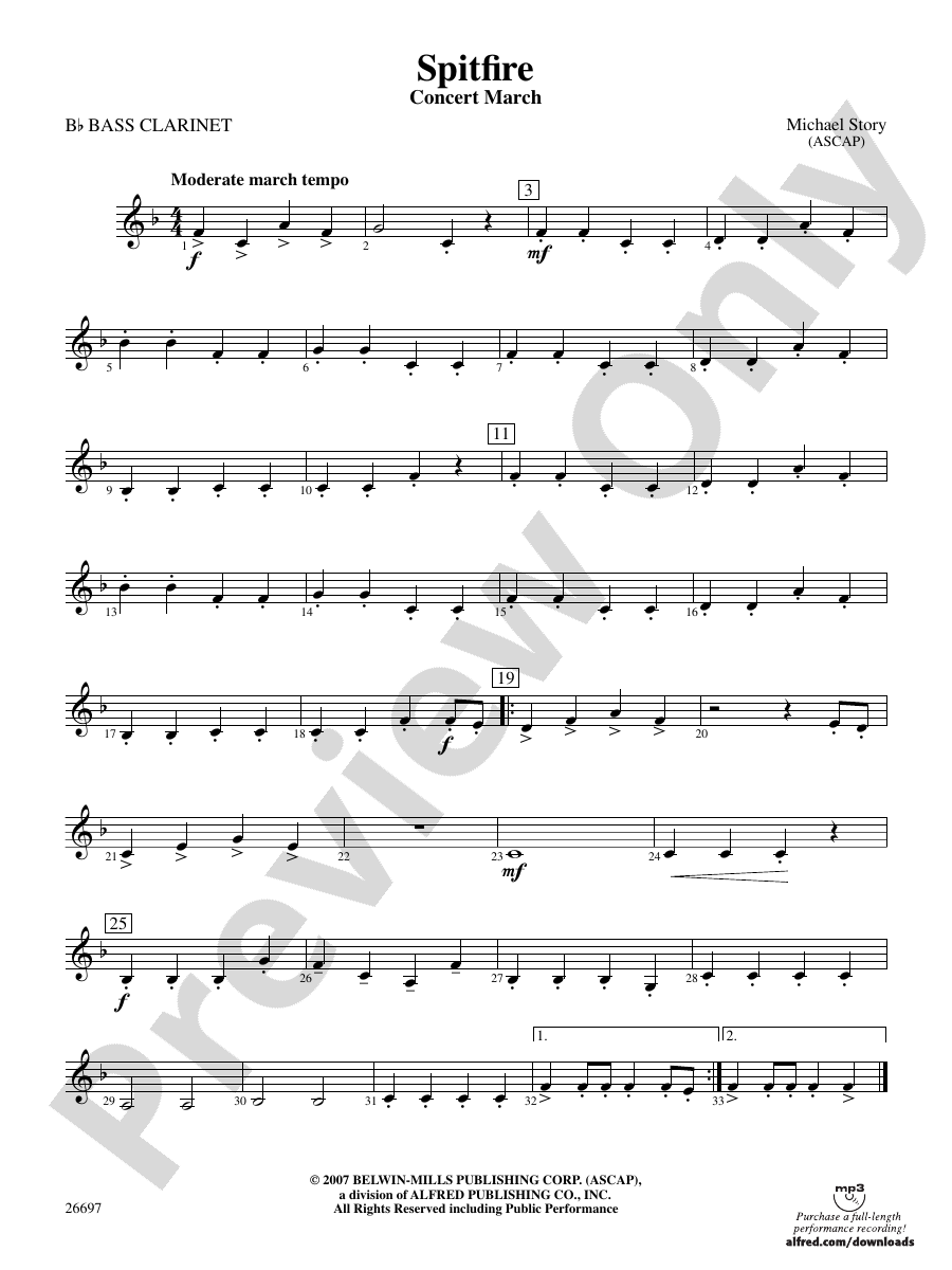 Spitfire: B-flat Bass Clarinet: B-flat Bass Clarinet Part - Digital ...