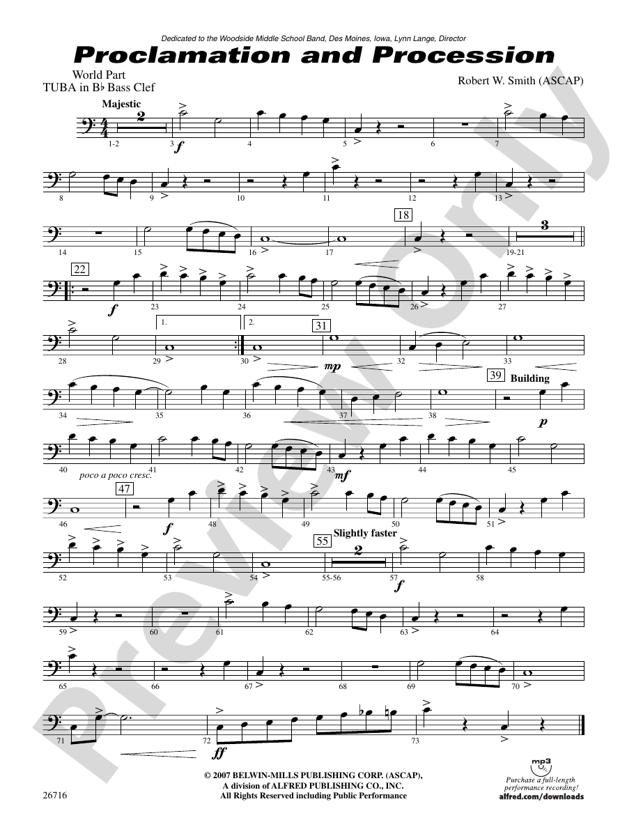 Proclamation and Procession: (wp) B-flat Tuba B.C.: (wp) B-flat Tuba B ...