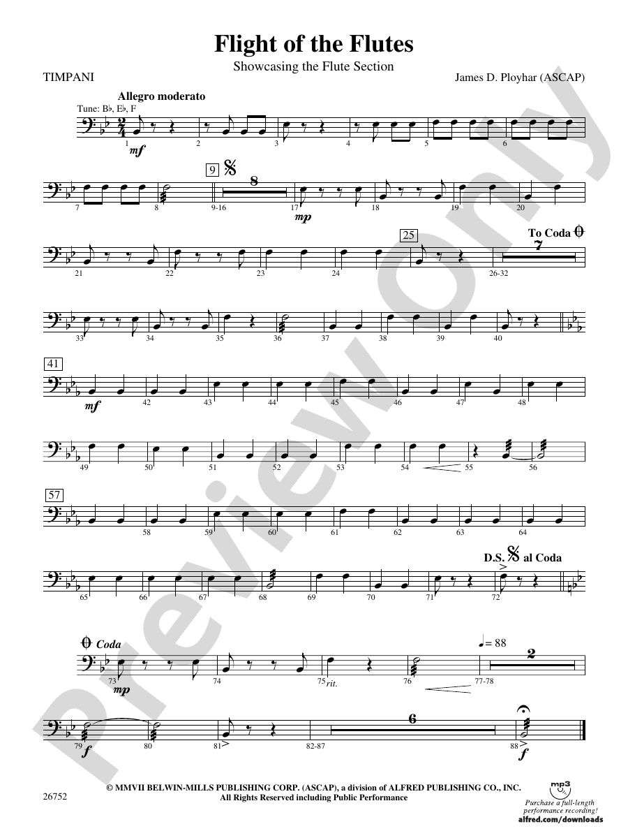 Flight of the Flutes (Showcasing the Flute Section): Timpani: Timpani ...