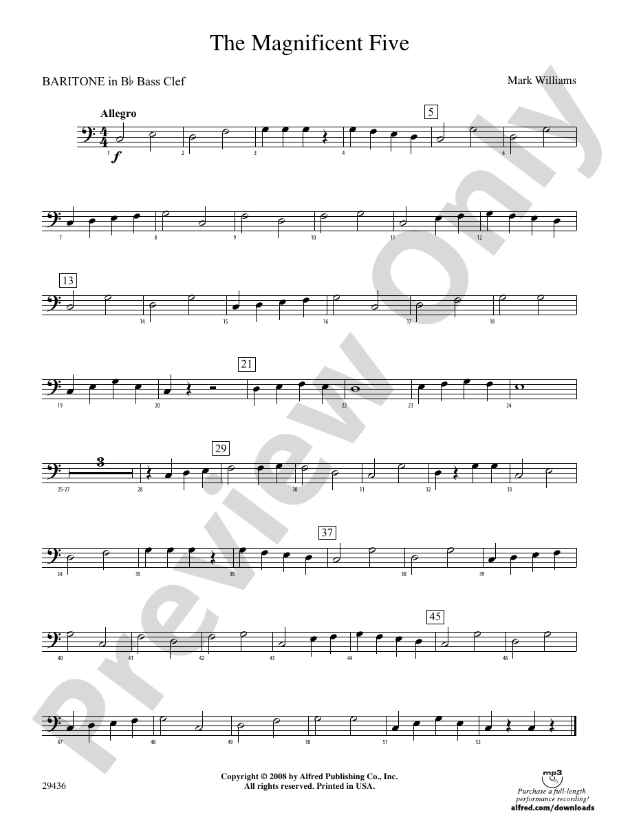 The Magnificent Five: (wp) B-flat Baritone B.C.: (wp) B-flat Baritone B ...