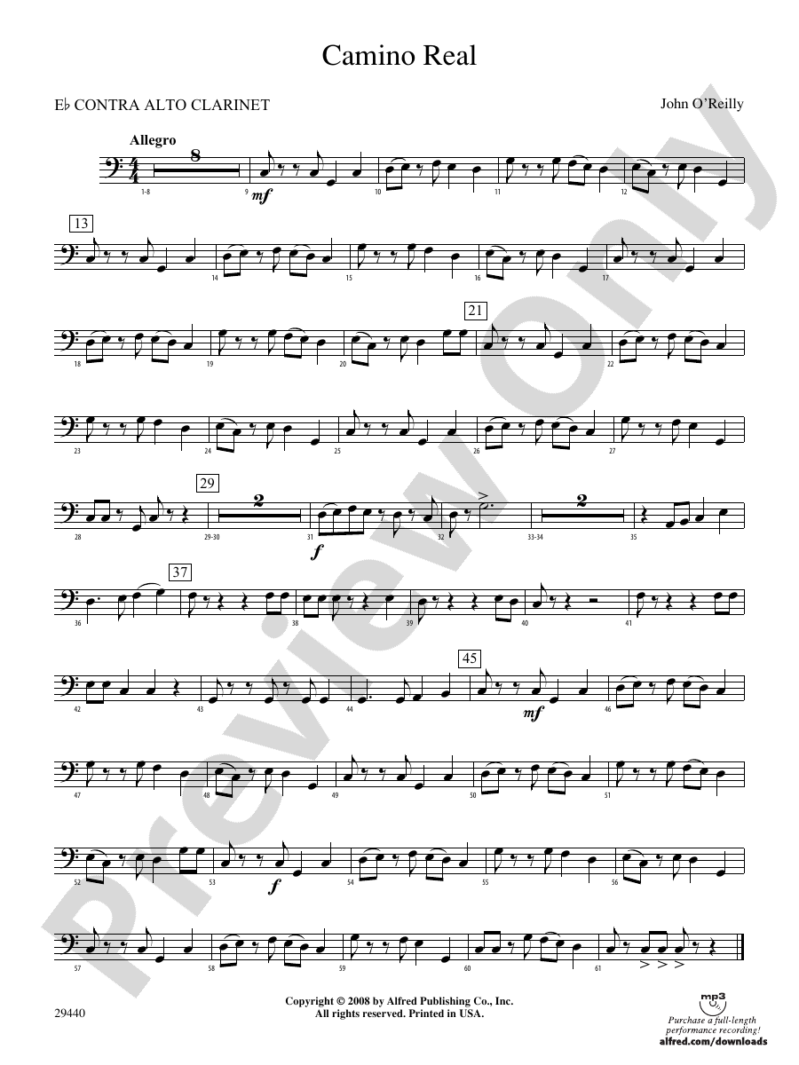 Camino Real: (wp) E-flat Contrabass Clarinet: (wp) E-flat Contrabass Clarinet World Part ...