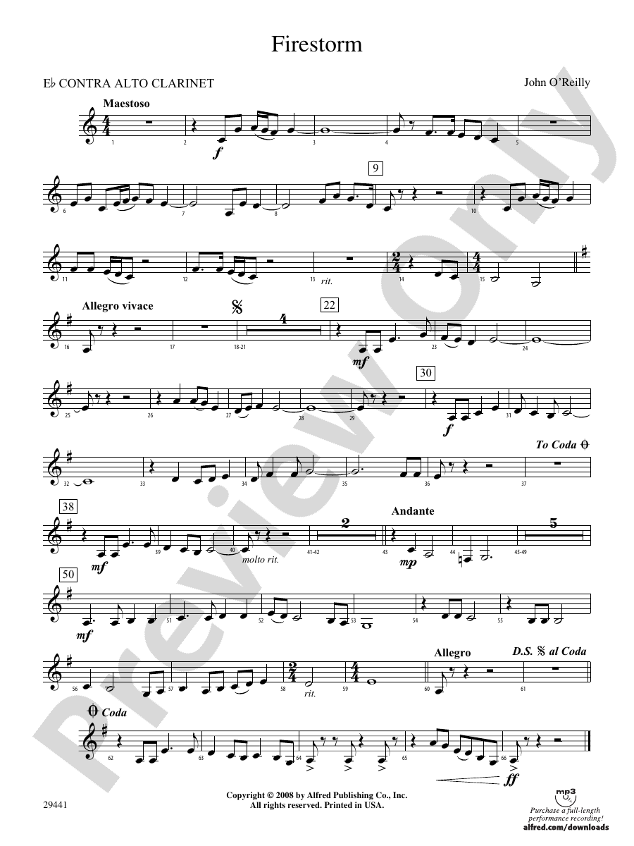 Firestorm: (wp) E-flat Contrabass Clarinet: (wp) E-flat Contrabass Clarinet World Part - Digital ...