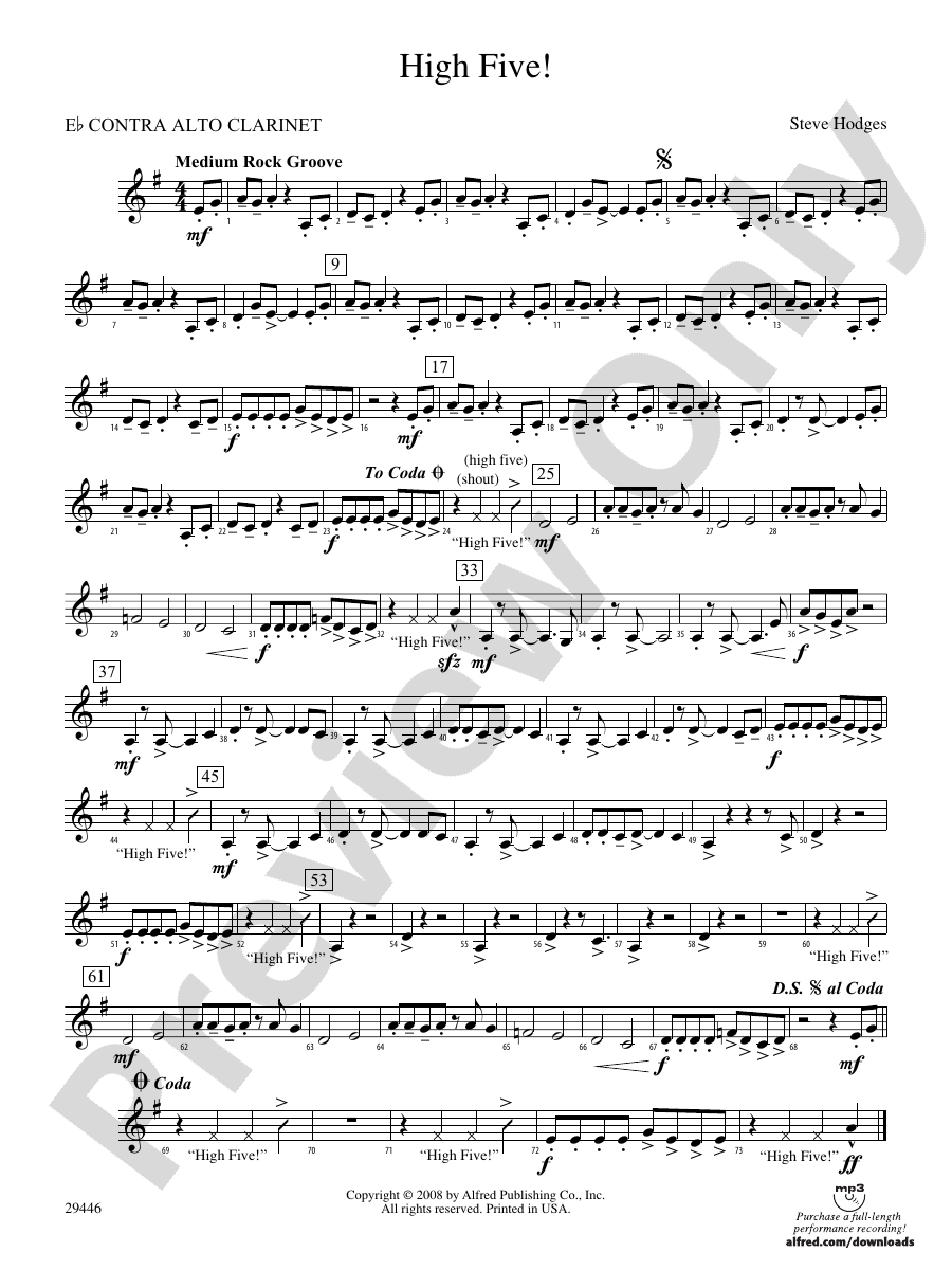 High Five!: (wp) E-flat Contrabass Clarinet: (wp) E-flat Contrabass Clarinet World Part ...