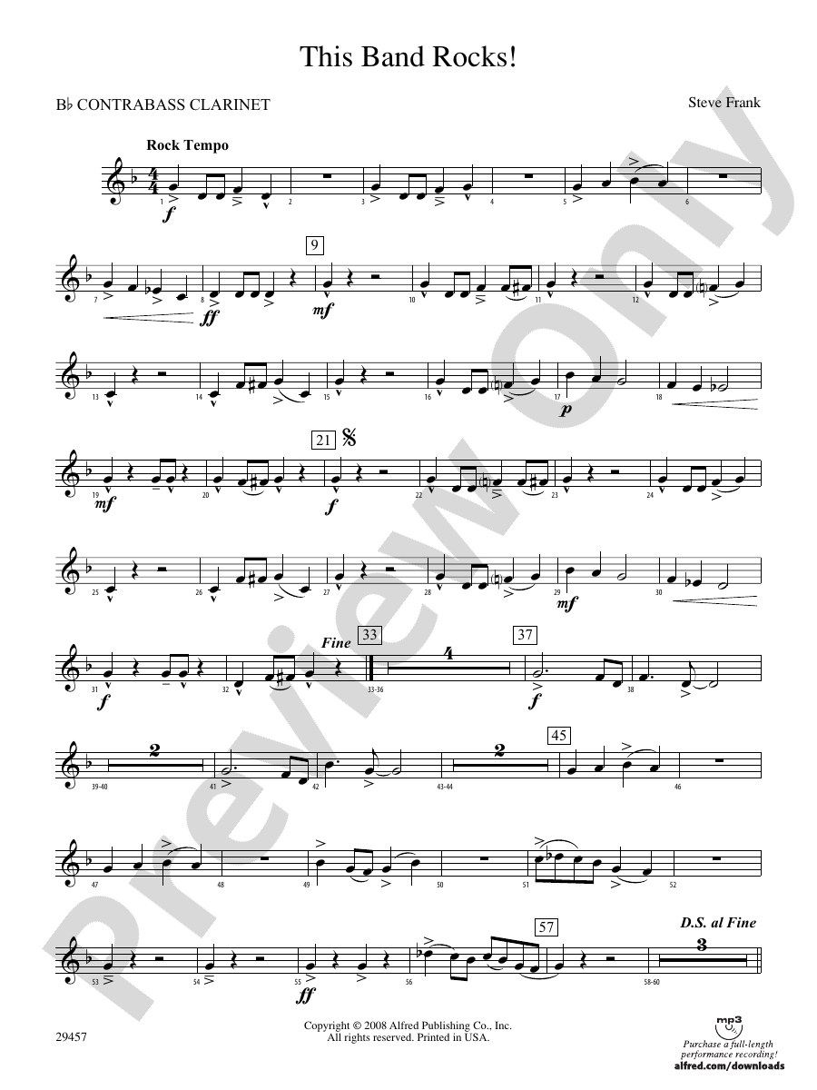 This Band Rocks!: (wp) B-flat Contrabass Clarinet: (wp) B-flat Contrabass Clarinet World Part ...