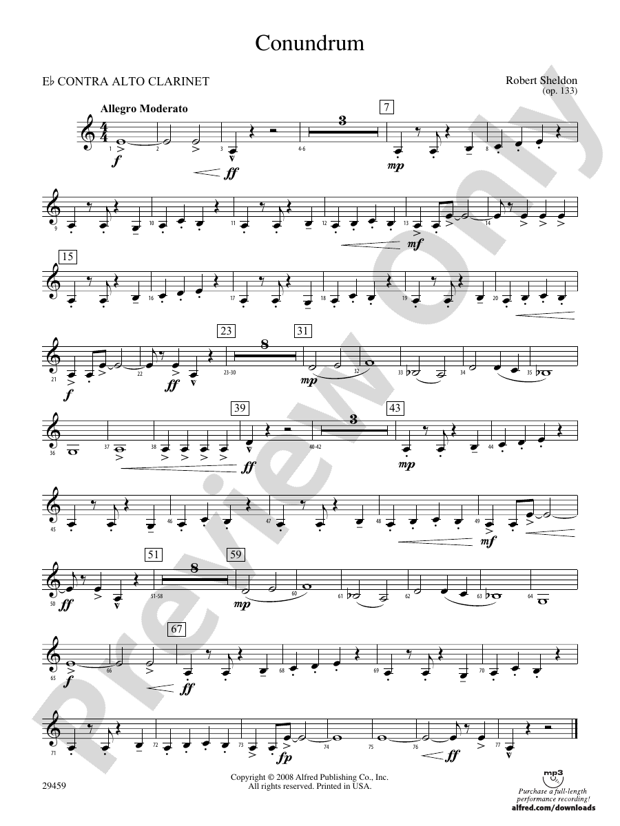 Conundrum: (wp) E-flat Contrabass Clarinet: (wp) E-flat Contrabass Clarinet World Part - Digital ...