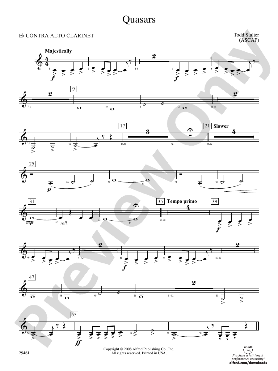 Quasars: (wp) E-flat Contrabass Clarinet: (wp) E-flat Contrabass Clarinet World Part - Digital ...