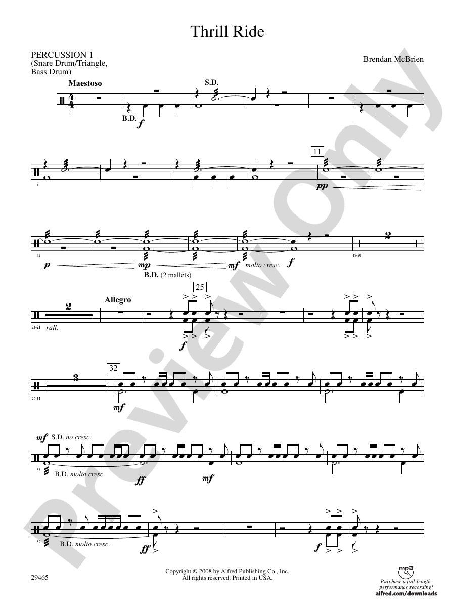 Thrill Ride: 1st Percussion: 1st Percussion Part - Digital Sheet Music ...