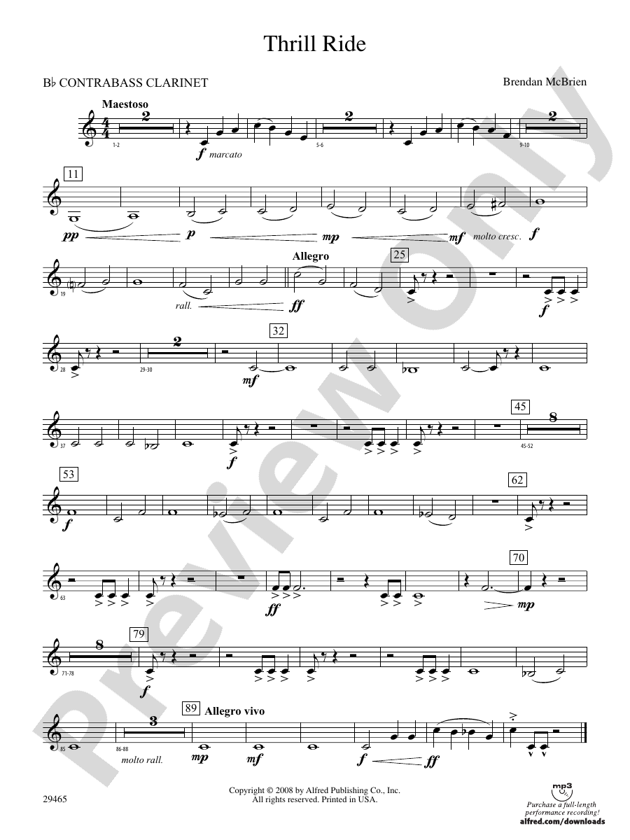 Thrill Ride: (wp) B-flat Contrabass Clarinet: (wp) B-flat Contrabass ...