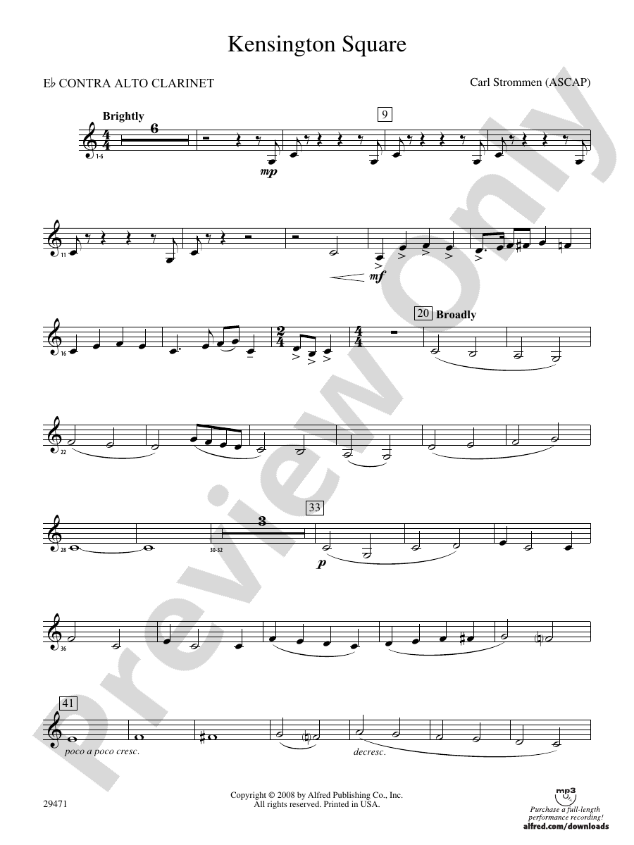Kensington Square: (wp) E-flat Contrabass Clarinet: (wp) E-flat Contrabass Clarinet World Part ...