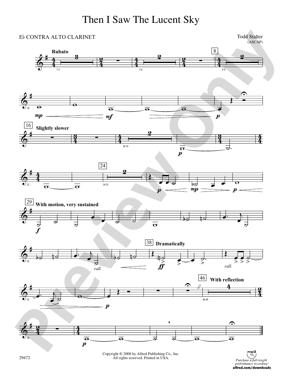 Then I Saw the Lucent Sky: (wp) E-flat Contrabass Clarinet: (wp) E-flat Contrabass Clarinet ...