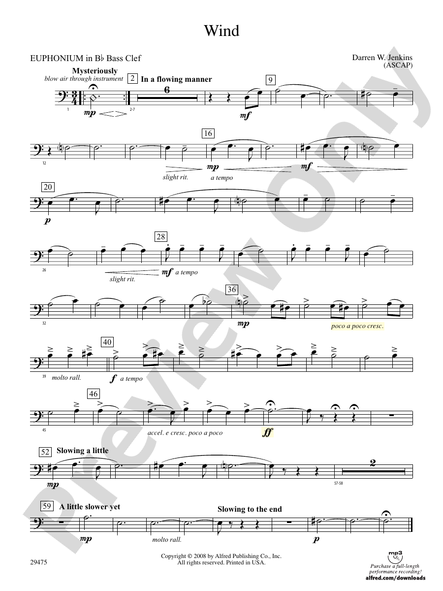 Wind: (wp) B-flat Baritone B.C.: (wp) B-flat Baritone B.C. World Part - Digital Sheet Music Download