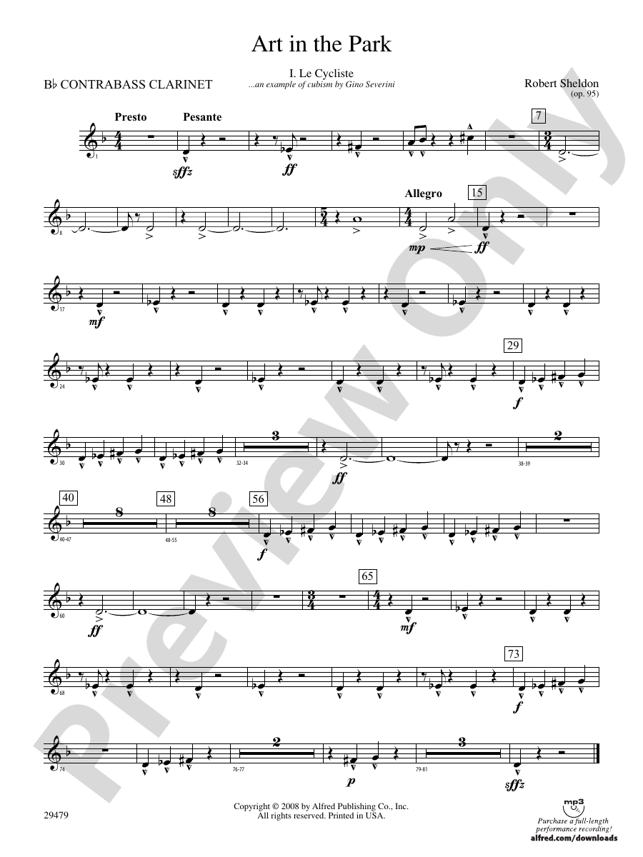 Art in the Park: (wp) B-flat Contrabass Clarinet: (wp) B-flat Contrabass Clarinet World Part ...