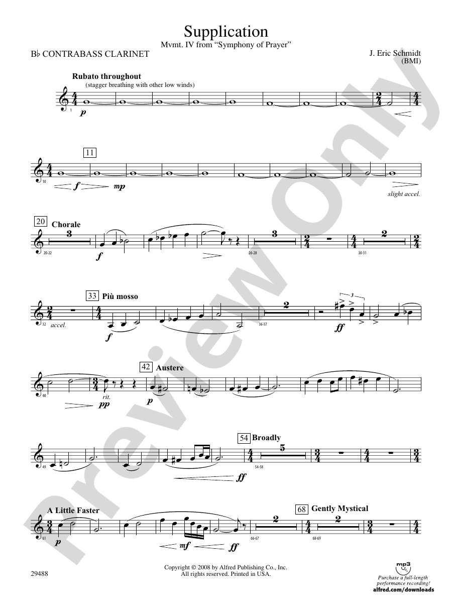 Supplication: (wp) B-flat Contrabass Clarinet: (wp) B-flat Contrabass Clarinet World Part ...