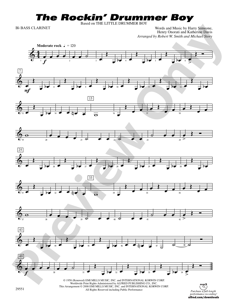 The Rockin' Drummer Boy: B-flat Bass Clarinet: B-flat Bass Clarinet ...