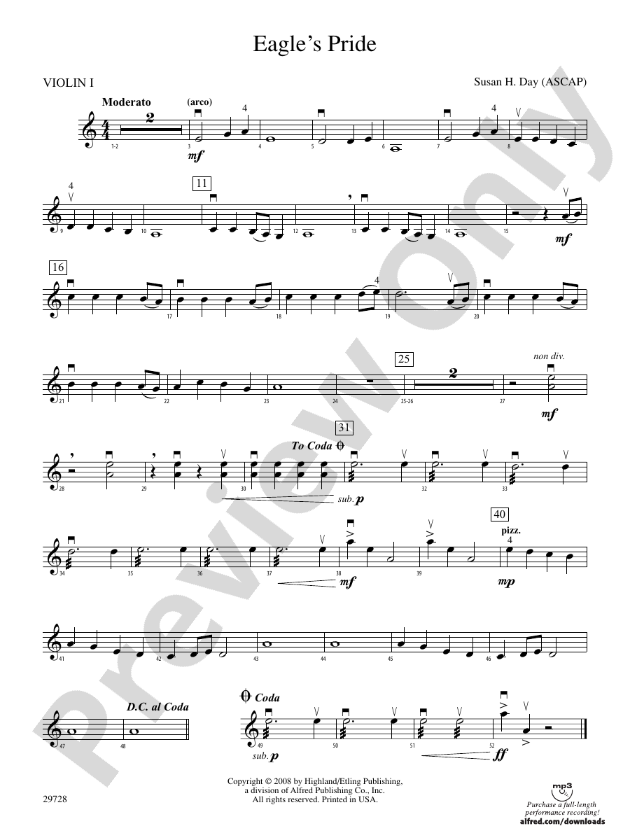 Eagle's Pride: 1st Violin: 1st Violin Part - Digital Sheet Music Download